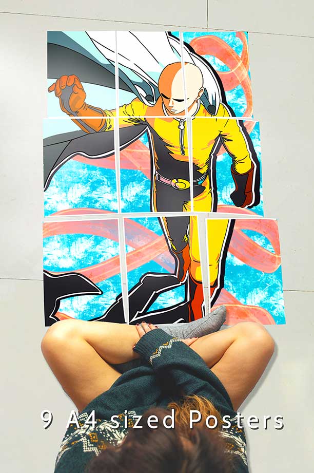 Saitama One Punch Man - Anime Block Kit Posters – froheyo