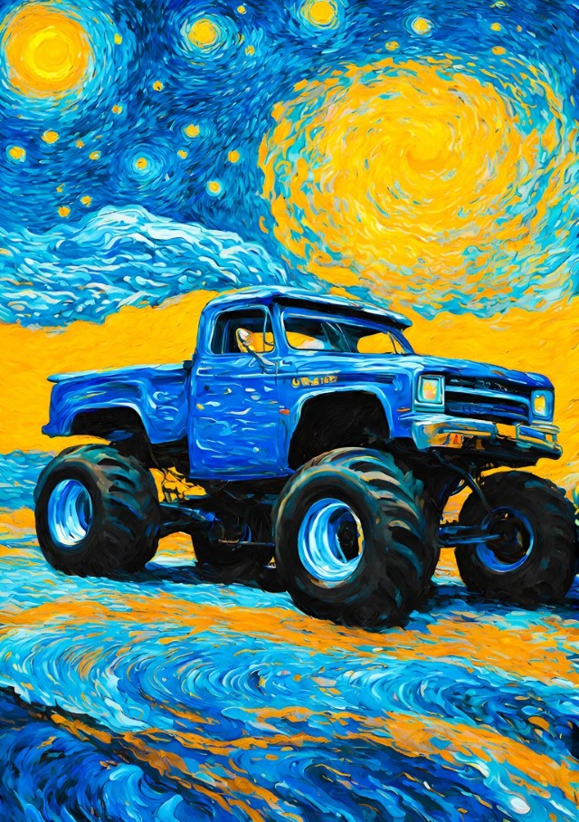 Monster Truck In Starry Night – froheyo