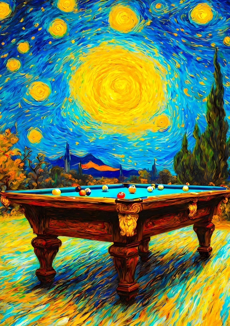 Pool Table In Starry Night – froheyo