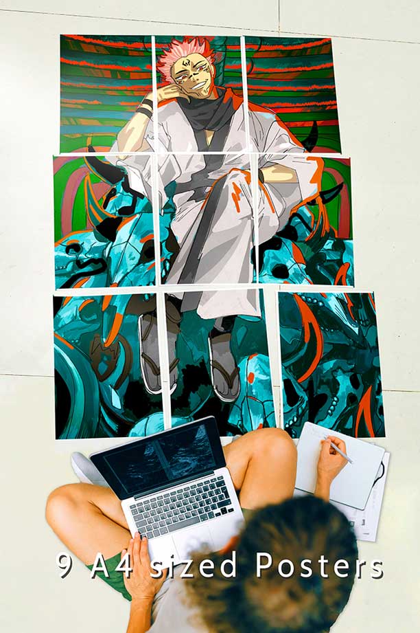 Sukuna Jujutsu Kaisen- Anime Block Kit Posters – froheyo